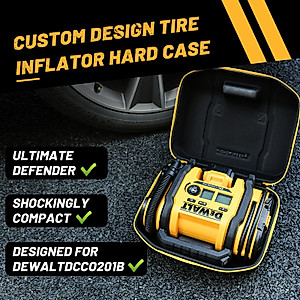Air Compressor Hard Case for DEWALT 20V MAX Tire Inflator DCC020IB, Air Pump Storage Carrying Bag for DEWALT DCC020IB Tools - Included Neck Strap (Only Case)