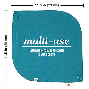 Kishu Baby Indi GOTS Organic Infinity Scarf Bib Set - 4-Way Reversible, 8 Layer Muslin Drool Bibs (Daybreak)