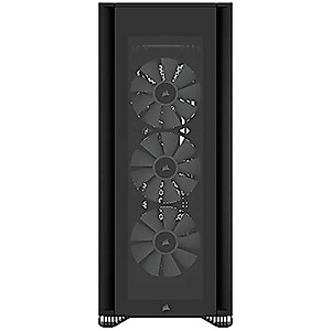 CORSAIR iCUE 7000X RGB Full-Tower ATX PC Case – Three Tempered Glass Panels – Spacious Interior – Easy Cable Management – 4x CORSAIR SP140 RGB ELITE Fans Included – Black