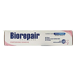 Biorepair:"Protezione Gengive" (Gum Protection) Toothpaste with microRepair, New Formula - 2.5 Fluid Ounce (75ml) Tube [ Italian Import ]