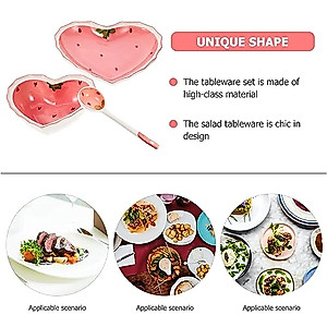 1 Set bowl spoon plate set holiday dessert bowls ceramic food spoon rice spoon prep bowl ceramic plate ceramic bowl plate soup bowl fruits tray dip bowls food plate ceramics salad