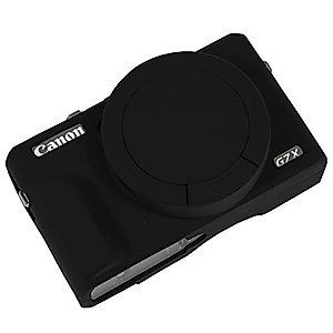 Easy Hood Case for Canon Powershot G7 X Mark III Digital Camera, Soft Silicone Protective Cover with Removable Lens Cover for Canon Powershot G7X Mark III DSLR Camera (Black)