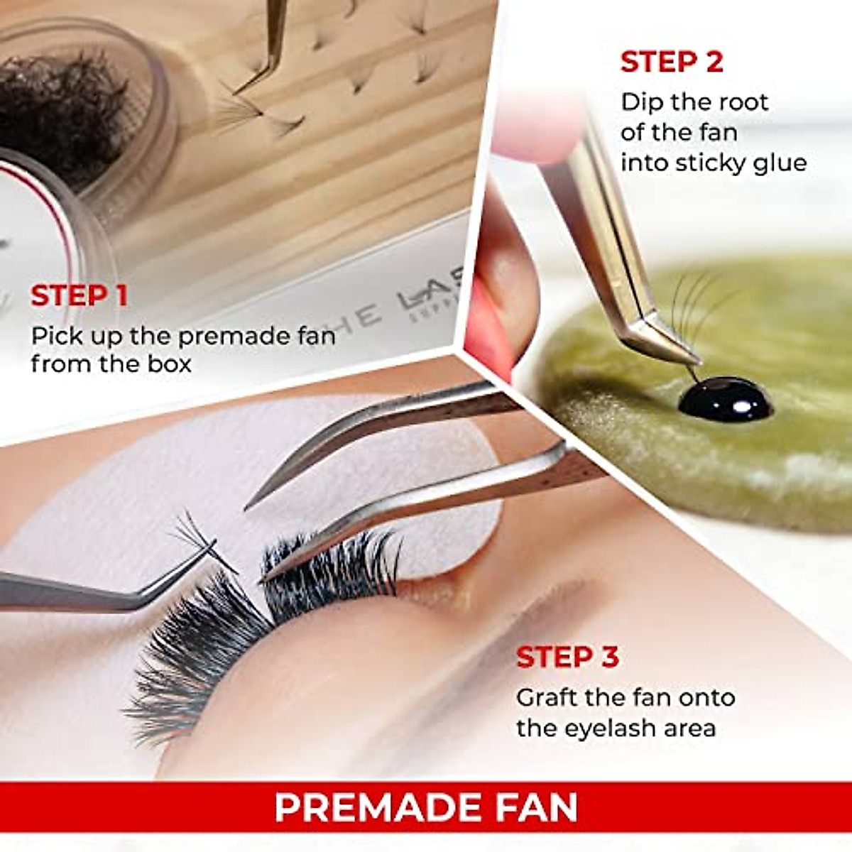 THE LASH SUPPLY 1000fans 3D 4D 5D 6D 7D 8D 10D 12D 14D Wispy Premade Fan Eyelashes, C/CC/D Curl, 8-20mm Length, 0.03/0.05/0.07 Thickness, Promade Loose Eyelash Extension Fans, Mixed Length Pack