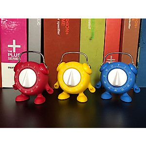 Kitchen Timer, for Baking Teaching Cooking Egg Potty Training Cute 60 Mins Twist Timer with Ring Alert, No Battery (Blue)