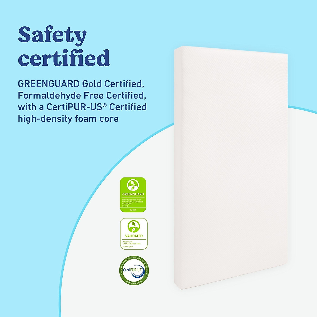 Graco Premium Foam Crib & Toddler Mattress – GREENGUARD Gold and CertiPUR-US Certified, 100% Machine Washable, Breathable, and Water-Resistant Cover, Meets All Applicable Category Safety Standards