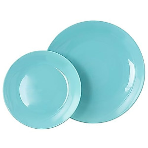 Elama Luna Porcelain Dinnerware Set (Blue), Service for 6, 18 Piece