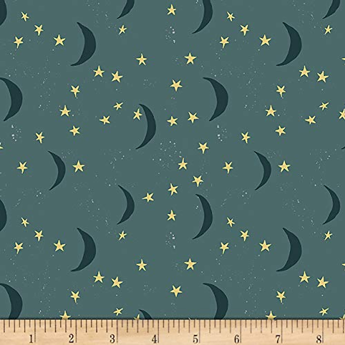 Art Gallery Fabrics Art Gallery Lambkin Keeping Watch Dim Jersey Knit, Dusty Blue