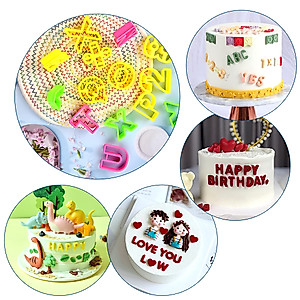 Worldity 41PCS Plastic Mini Cookie Cutter, Mini Alphabet and Number Cookie Cutters, Food Grade Safe Biscuit Cutter Shapes for Baking, Decorating Cake, Fruit and Holiday Cookie