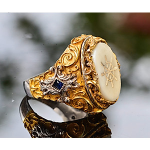 Sailor's Ring, Rudder Ring, Steering Wheel Ring, 925 Sterling Silver Ring