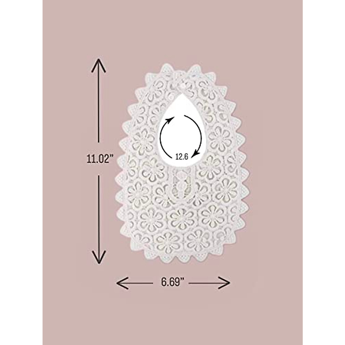 LEAL BABY Pack of 3 cute WATERPROOF Bibs, adjustable snap closure. Ideal for Drooling and Teething babies ages 0-36 months. (White, Pink, Ivory)