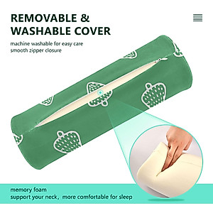 JUNZAN Christmas Tree Deep Green Decorative Bolster Pillows for Sofa Orthopedic Neck Roll Pillow Round Pillow for Chair for Neck Support Car Lumbar Roll Cushion