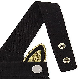 The Children's Place Baby Girls and Toddler Sleeveless Cat Corduroy Skirtall Dot Print Top 2-Piece Set Pants, Black/White Cat, 12-18 Months US