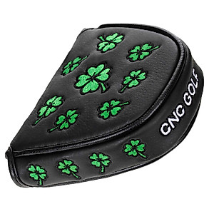 Lucky Clover Black MALLET Putter Cover Headcover For Scotty Cameron Taylormade Odyssey 2ball