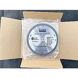 Echo Corner 6-1/2 Inch Circular Saw Blade for Wood Cutting, Ultra Fine-Finish 60-Tooth Fast Framing Trimming Crosscut Rip Hardwood Softwood Laminate Veneered Plywood MDF, 5/8" Arbor