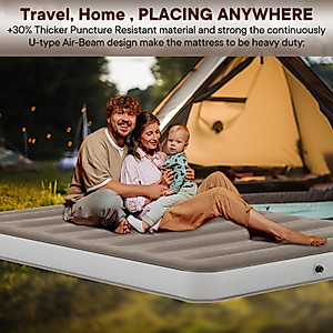 Sebor Camping Air Mattress Queen, Height 9" Durable Queen Airbed, Inflatable Blow Up Mattress Raised Airbed with Storage Bag, Portable Air Bed for Camping Travel and Home, 660 lb MAX (No Pump)