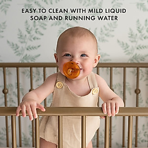 Natursutten Pacifier 0-6 Months - Natural Rubber Pacifier - Eco-Friendly, BPA-Free Round Newborn Pacifier - Newborn Essentials Made in Italy - 1 Piece