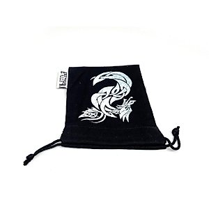 Small Twill Dice Bag - Holds Up To 40 Polyhedral Dice and Closes Tightly with Drawstring (Celtic Knot Dragon)