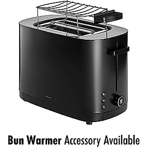 ZWILLING Enfinigy Cool Touch Toaster 2 Slice with Extra Wide 1.5" Slots for Bagels, 7 Toast Settings, Even Toasting, Reheat, Cancel, Defrost, Black