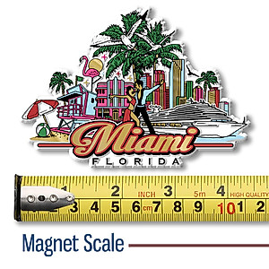 Miami City Magnet by Classic Magnets, Collectible Souvenirs Made in The USA, 4.4" x 3.1"