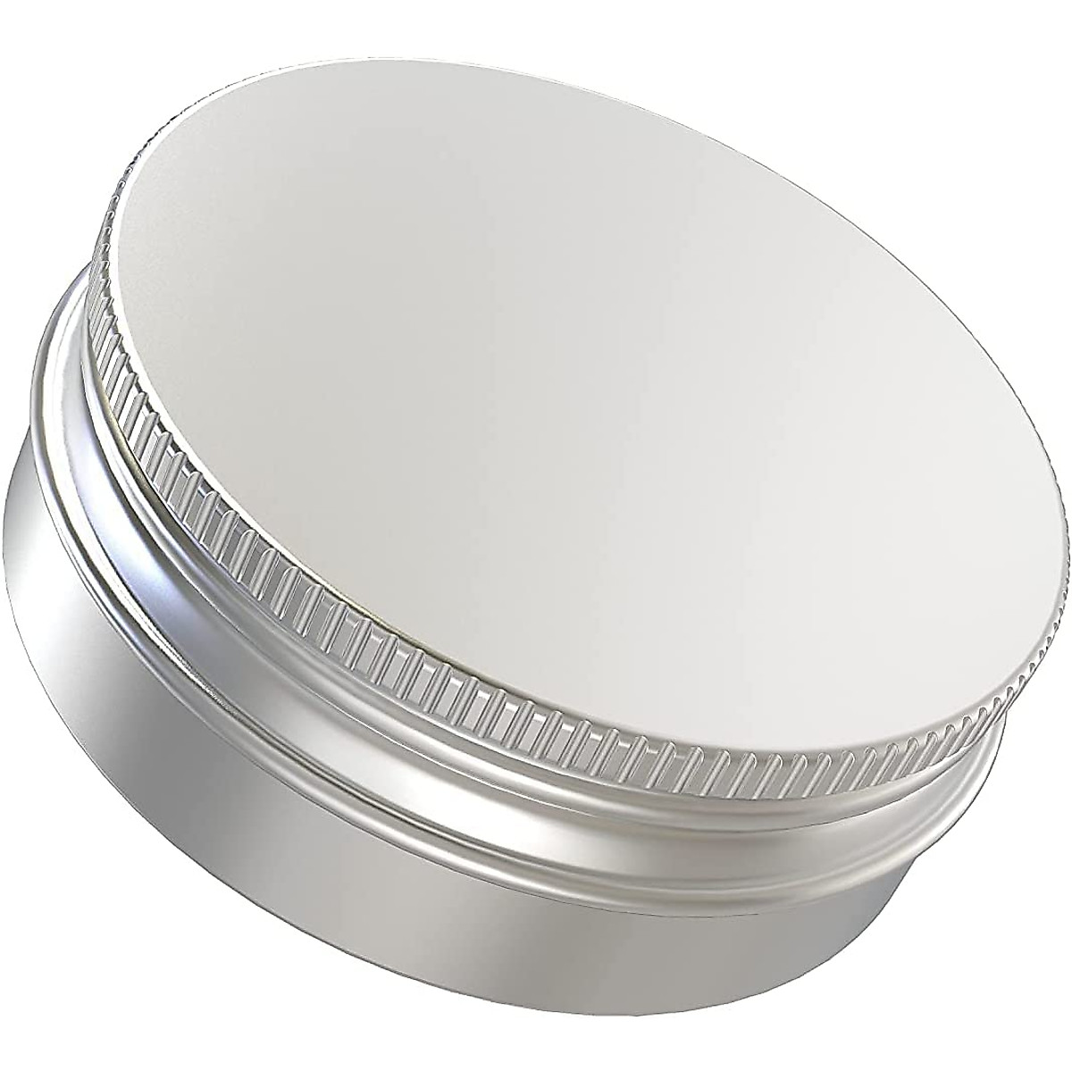 20 Pcs 2 Ounce Aluminum Tin Jar, 60 ML Refillable Tin Container, with Screw Lid, for Storing Spices, Candies, Candles, Silver