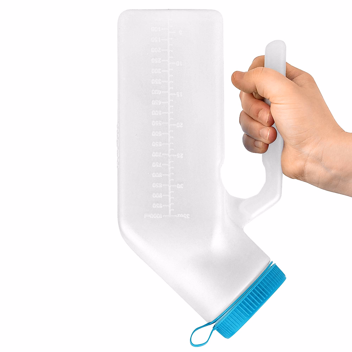 35 oz Male Urinal Bottle- Durable Plastic Urinal Bottle - Portable Urinal Bottle - Urinal Bottle with Leakproof Screw-On Lid - Urinal Bottle with Easy-to-Read Measurement Lines - Stock Your Home