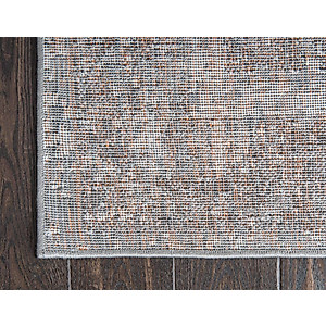 Unique Loom Rosso Collection Vintage, Traditional, Bohemian, Geometric, Distressed, Southwestern Area Rug, 4' 0" x 6' 0", Gray/Ivory