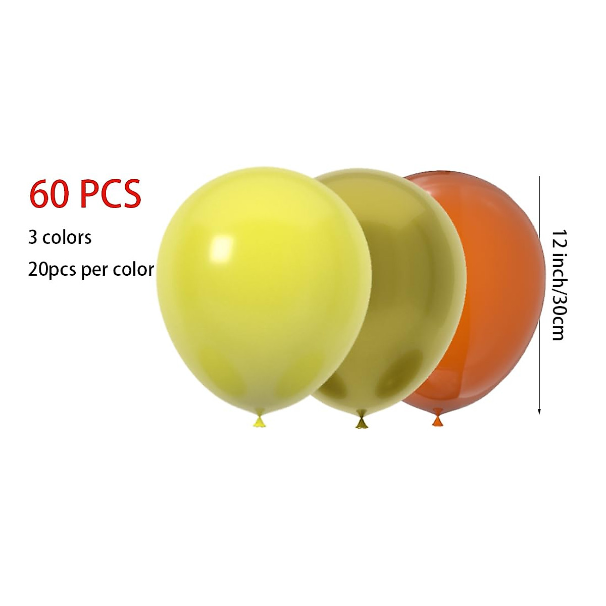 JODIDI 60 Pcs 12-Inch Latex Balloons in Yellow, Orange, and Gold - Perfect for Thanksgiving Day, Halloween, Graduations, Birthday, Fall Celebrations,Baby Shower, and Party Decorations