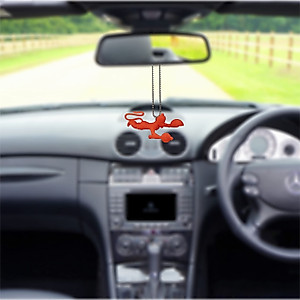 Divine Mantra Flying Hanuman Car Hanging Rearview Mirror Accessories Charm Lord Bajrang Bali Home Wall Decor Items Kitchen, Balcony, Garden, , Aesthetic Decorative Lucky - Orange (1) (WOOPCOM442)