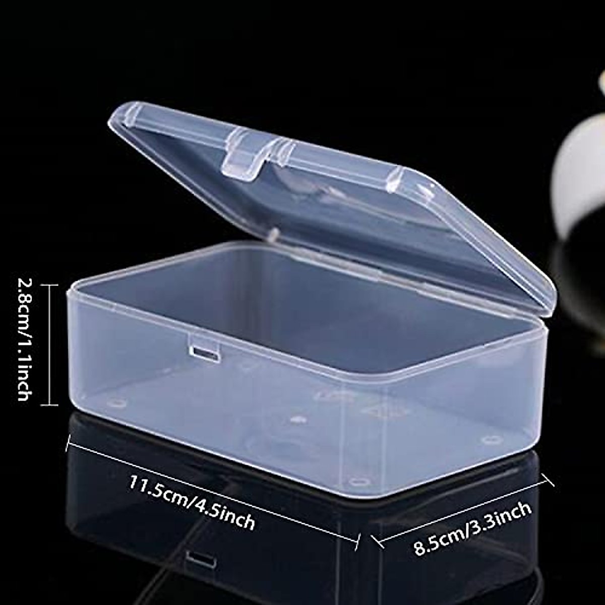 Clear Plastic Beads Storage Containers Empty Mini Storage Containers Box,12 Pack Plastic Storage Containers with Lids,Beads Storage Box with Hinged Lid for Beads,Earplugs,Pins, Small Items