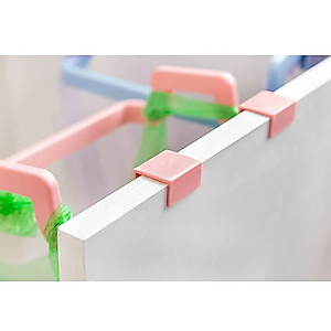 FOMIYES Portable Trash Bag Holder Over The Cabinet Garbage Bags Rack Hanging Rubbish Bag Holder Towel Gloves Hanger for Kitchen Pantry Door Trash Bags Holder Rack