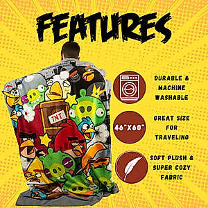 Franco Angry Birds Kids Bedding Super Soft Micro Raschel Throw, 46 in x 60 in, (Official Licensed Product)