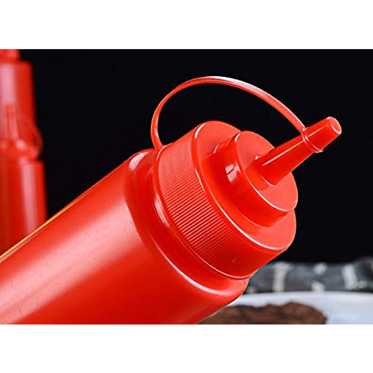 WOIWO 3 PCS Food Grade PE Environmental Protection Extruding Sauce Bottle Extruding Bottle Seasoning Bottle Salad Sauce Cream Bottle With Scale