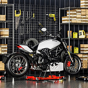 Premium Motorcycle Center Stand Rolling Dolly with 360°Casters,Easy Bike Movement,Motorcycle Scooter Mover 500lbs for Workshop and Home Garage