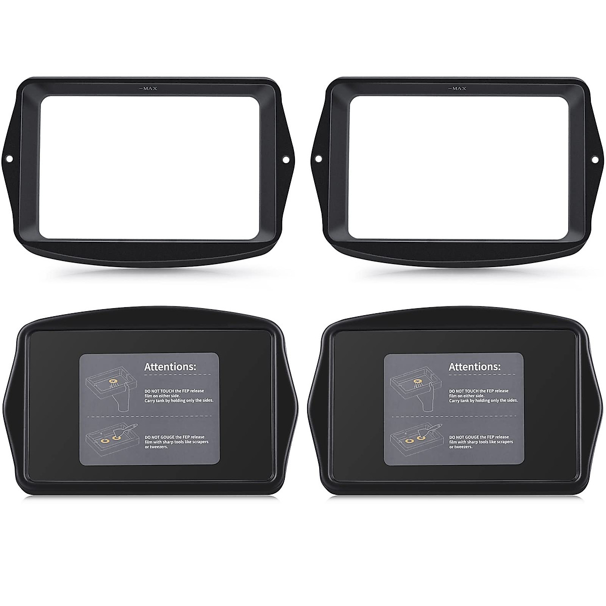 ELEGOO 2PCS Resin Tank with Lid, Metal Resin Vat for Mars 3 and Mars 3 Pro Resin 3D Printer with PFA Release Liner Pre-Installed