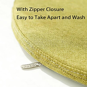 Detachable Cushion, Round Memory Foam Chair Pad, Non-Slip Design Soft Breathable Comfortable Seat Cushion, Suitable for Living Room, Dining Room, Office,With zipper, Washable -14x14inch- Dark Blue