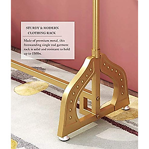 FONECHIN Clothing Display Rack Garment Rack with Bottom Shelf Heavy Duty Clothes Rack Retail Hanging Rack Closet Organizer for Boutique Gold 47"