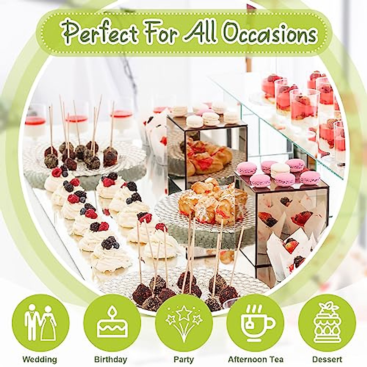 Dandat 400 Pcs 2 oz Mini Dessert Cups with Spoons Clear Plastic Mousse Cups with Spoons Footed Trifle Bowl with Pedestal Fruit Parfait Appetizer Cups Wine Glasses for Serving Party Wedding Birthday
