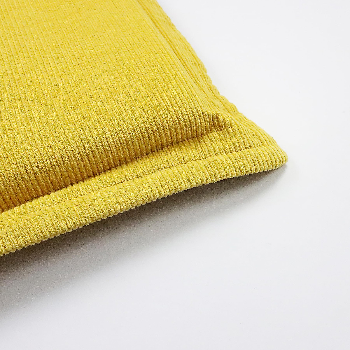 Lemfux Yellow Square Chair Cushion, 18x18x1.5 - Memory Foam Seat Cushion with Soft Cotton Corduroy Cover | Thick, Durable & Modern Design for Office, Kitchen, Dining Room, Indoor & Outdoor Use, 1PC