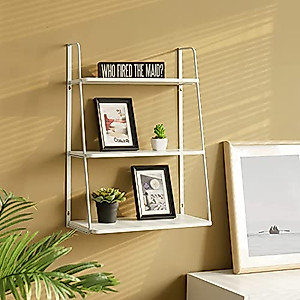 WELLAND 3-Tier Display Wall Shelf Storage Rack Wall Rack Holder Rack (3-Tier, White)