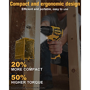 EWORK Compact Cordless Drill and Impact Driver Combo Kit 12V Brushless Small Power Tool Set with (2) 2.0Ah Batteries and Fast Charger, Tool Bag (EKC-12BLA)
