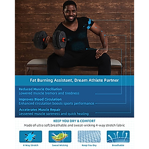 KOCLES Gynecomastia Compression Shirts for Men, Shapewear Slimming Body Shaper Undershirt, V-Neck Baselayer T-Shirt for Workout Sports, Fajas para Hombres (Black, X-Large)