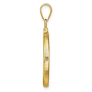 Roy Rose Jewelry Gold Coin Pendant Mounting - 22mm Coin Size - Reeded Edge Diamond-cut Bezel Design - 14K Yellow Gold - Screw Top with Bail