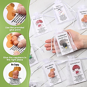 Fumete 25 Set Employee Appreciation Gifts Bulk for Coworkers Thank You Staff Gift Animal Pun Inspirational Note Cards Funny Resin Office Gifts Pocket Favors (Funny)