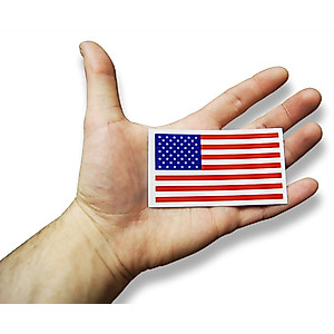Small American Flag Patriotic Military Magnets Set Mini Rectangles in Classic Red, White, & Blue US Design (3 Pieces)