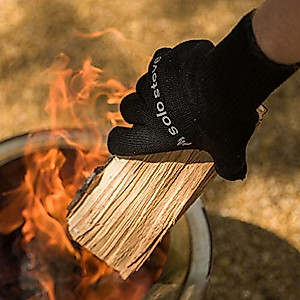 Solo Stove High Heat Gloves, Grill/BBQ Gloves, Oven Mitts, Heat-Resistant up to 450°F, Non-Slip, Black, One Size