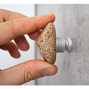 Set of 10 Handmade Natural Beach Stone Cabinet knobs and pulls. Cabinet or Drawer Rock handles