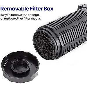 Yaubay Aquarium Internal Filter for 10-50 Gallon Tanks, 13W Power Biochemical Sponge Fish Turtle Tank Filter with Aeration System, Silent Submersible Filters, 212 GPH