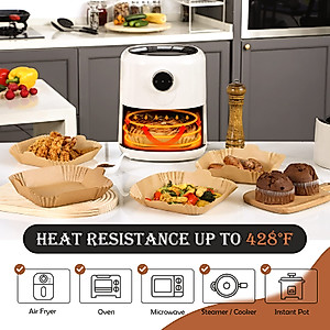 120 PCS Air Fryer Disposable Paper Liner Square, 7.9-inch (Fit 5-8 QT) Non-stick Parchment Paper for Air Frying, Baking, Roasting Microwave, Unbleached Oil-proof Parchment Paper