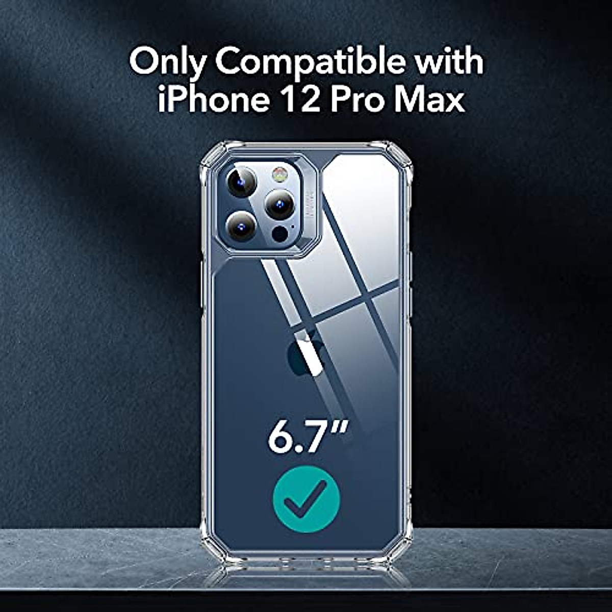 ESR for iPhone 12 Pro Max Phone Case, Military-Grade Protection, Shock-Absorbing Corners, Scratch- and Yellowing-Resistant Hard Back, Phone Case for iPhone 12 Pro Max, Air Armor Case, Clear