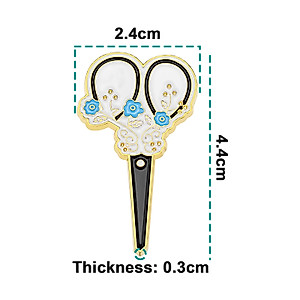 SING F LTD Scissors Shaped Magnetic Needle Keeper 4.4x2.4cm Embroidery Needle Picker Alloy Drop Glue Needle Aspirator for Sewing Embroidery Needlework Storage